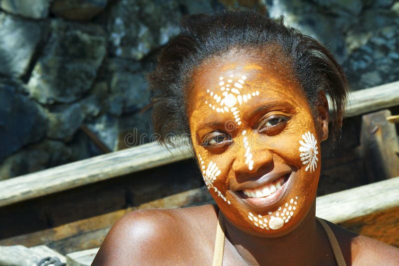 Woman with Traditionally Painted Face Stock Image - Image of poor ...