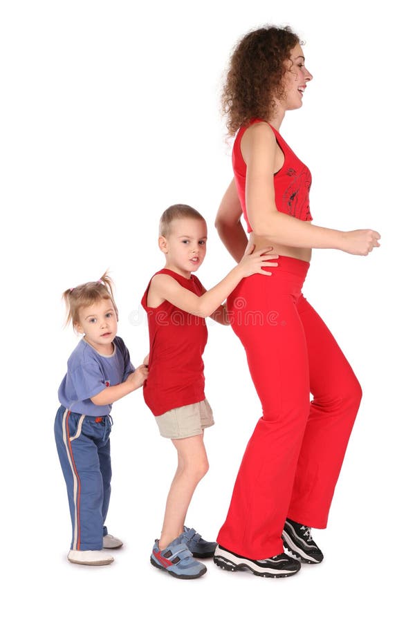 Woman TRAIN with children stock photo. Image of life, activity - 3696294