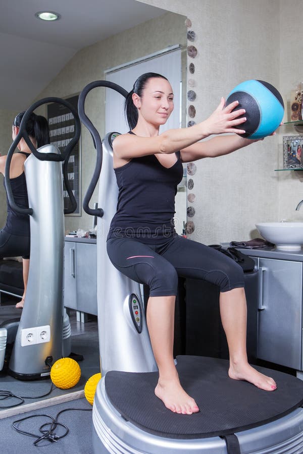 Woman on Trainer Machine in Sport Gym Stock Image - Image of girl, club ...