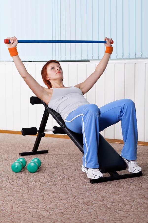 Woman Training for Muscle of Chest Stock Image - Image of health ...