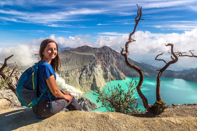 Crater volcano Ijen, Java stock image. Image of volcano - 282273445