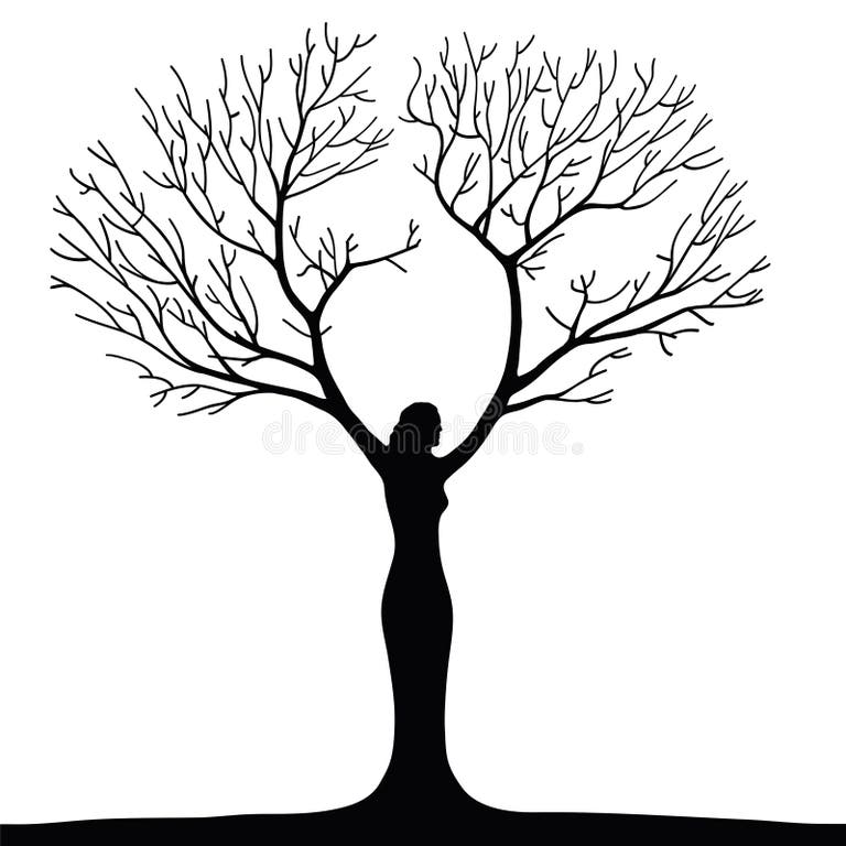 Woman tree stock vector. Illustration of bare, woman - 26596891