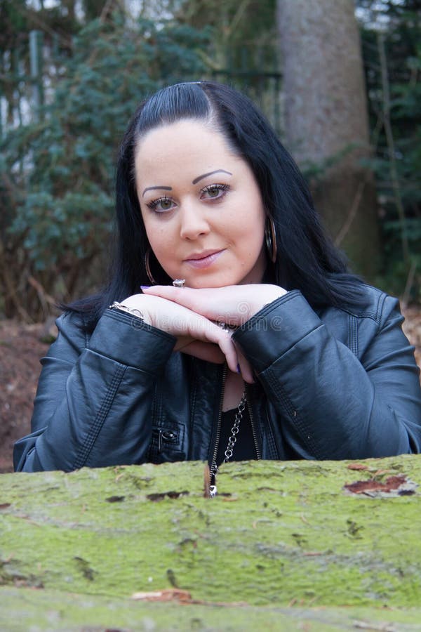 Woman and tree stock photo. Image of woman, brunette - 45619692