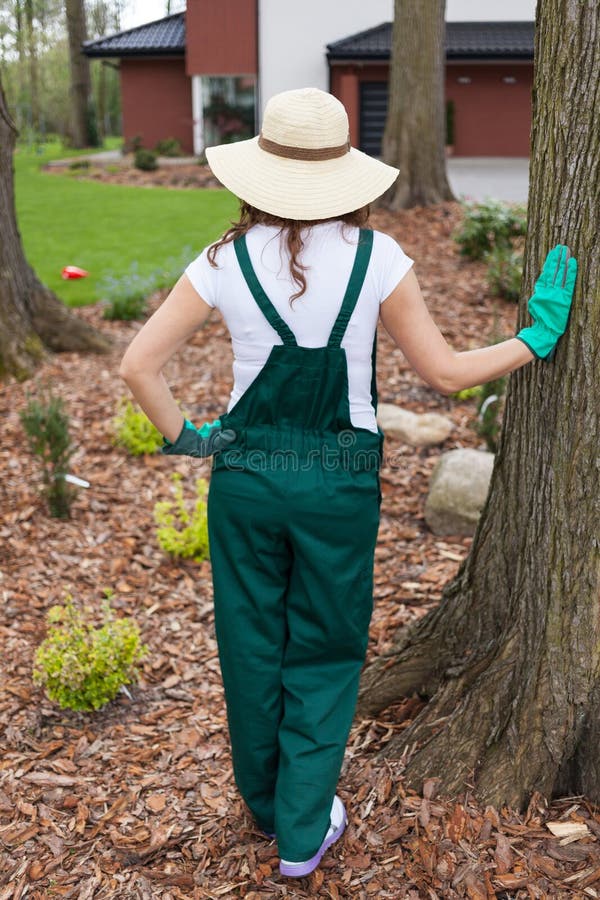 Woman among the trees stock image. Image of garden, outside - 40883229