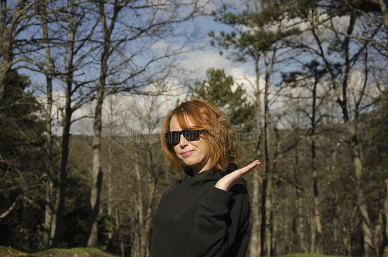 Woman and trees stock photo. Image of outdoor, nature - 53358702