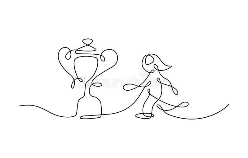 Woman Trophy Win Sketch Stock Illustrations – 101 Woman Trophy Win ...