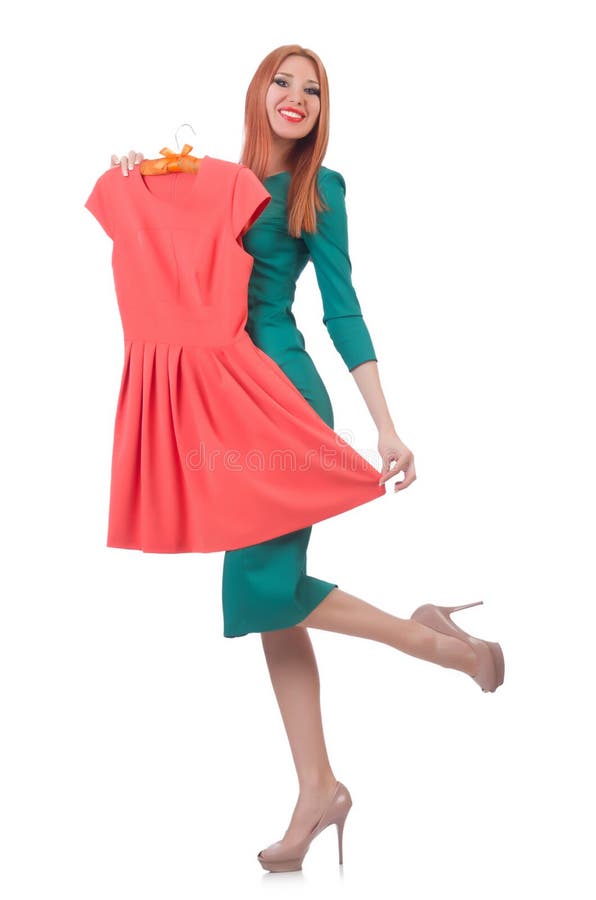 Woman trying new clothing stock photo. Image of elegant - 33494220