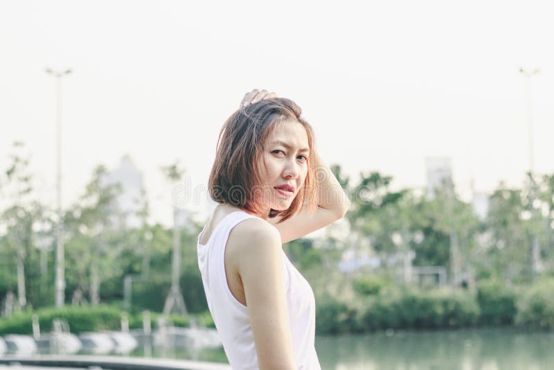 The Woman Turned and Looked Back Stock Image - Image of look, autumn ...