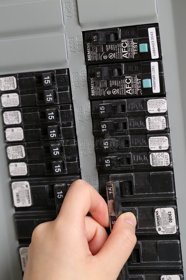 Woman Turning Off the Light-switch in the Hall Editorial Stock Image ...