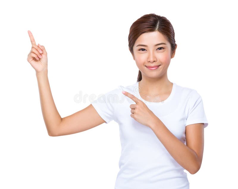 Chinese Woman Two Finger Point Up Stock Photos - Free & Royalty-Free ...