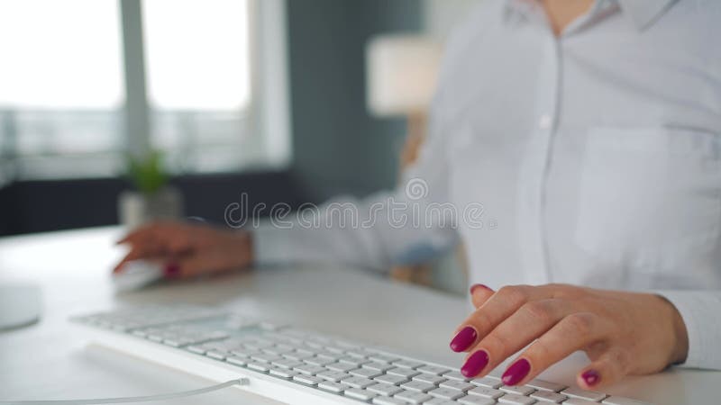 Woman Typing on a Computer Keyboard. Concept of Remote Work Stock ...