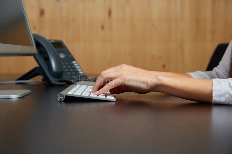 Woman Typing on a Computer Keyboard Stock Image - Image of ...