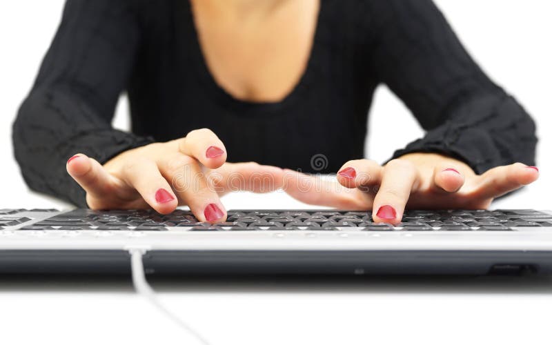 Woman typing on keyboard stock photo. Image of employment - 36746630