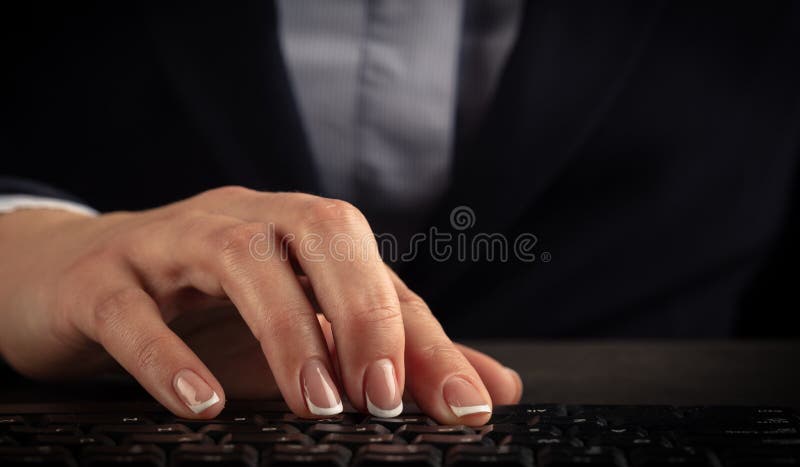Woman typing on keyboard stock image. Image of electronics - 165409255