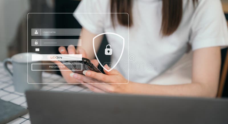Woman Typing Login And Password In The Concept Of Cyber Security Information Security Data