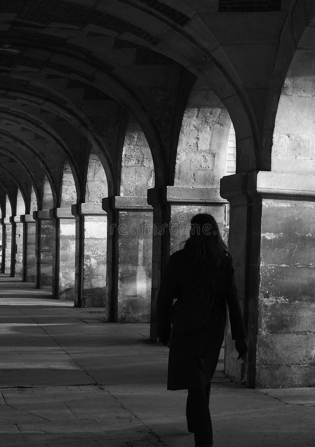 Woman under the arches stock photo. Image of vault, place - 63034