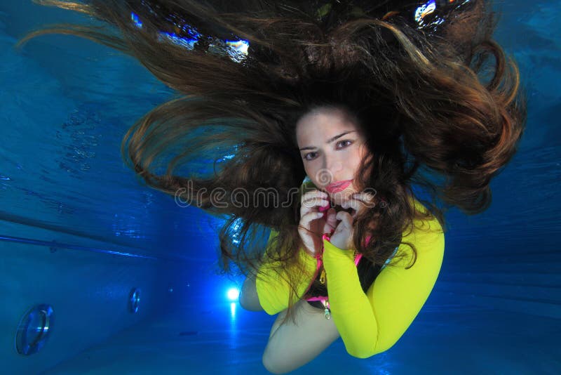 Woman underwater stock photo. Image of active, life, blue - 25633630