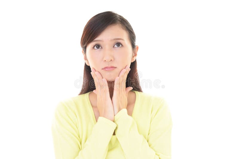 Woman with an uneasy look stock image. Image of failure - 58750415