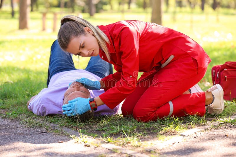 Checking An Unconscious Person Clipart