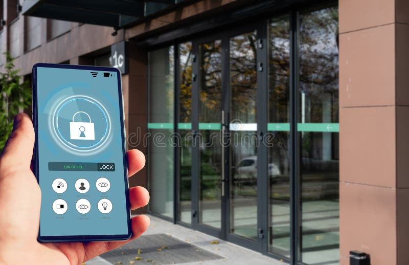 Woman Unlocking Smartphone Application on the Screen, Closeup. Space ...