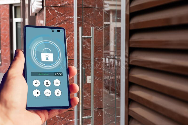 Woman Unlocking Smartphone Application on the Screen, Closeup. Space ...