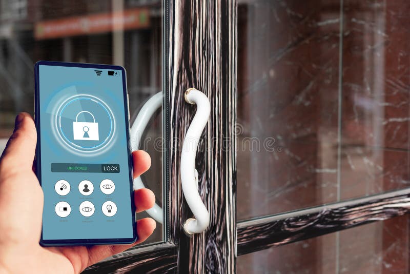 Woman Unlocking Smartphone Application on the Screen, Closeup. Space ...