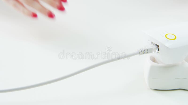 Woman Unplugging Electric Car Cable. Girl Stopping Charging Using App ...