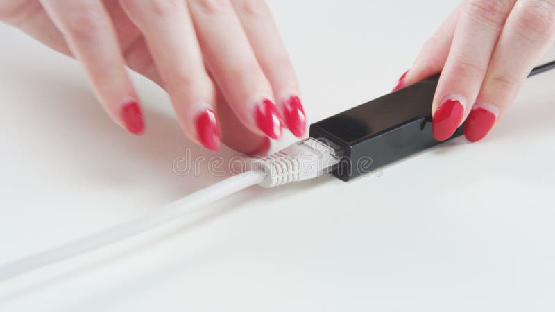 Woman Unplugging a Device from a Power Board Stock Video - Video of ...