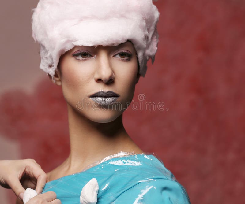 Woman in unusual dress stock image. Image of bizarre - 67107135