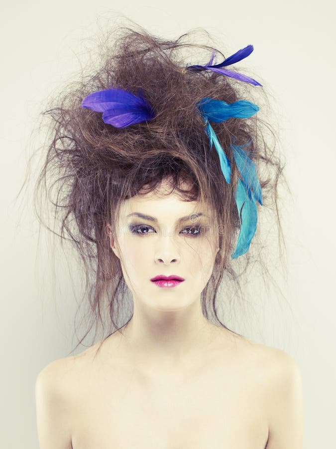 Woman with an Unusual Hairstyle Stock Image - Image of lady, fine: 23912153