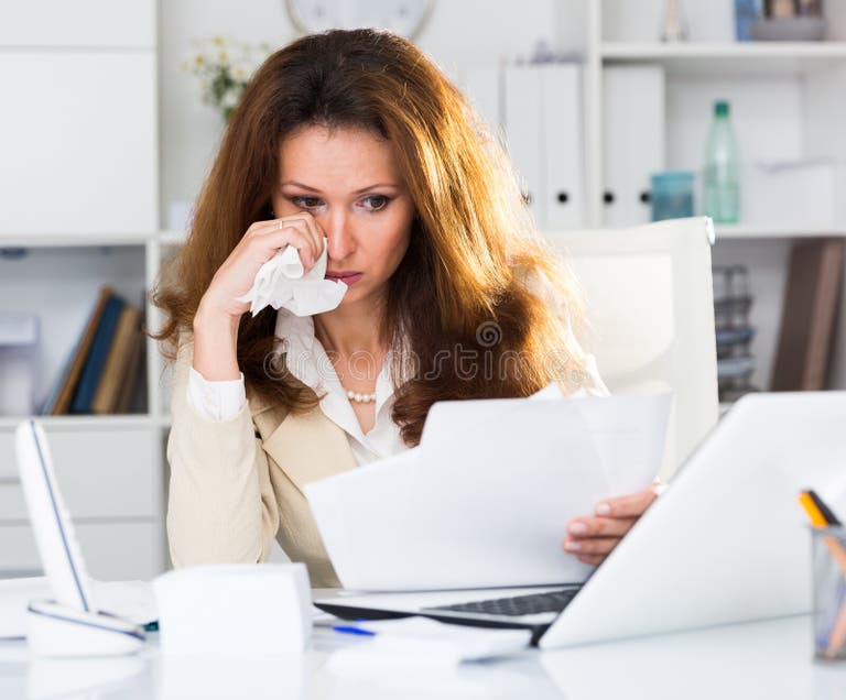 Woman is Upset because of Complicated Issue with Project Stock Image ...