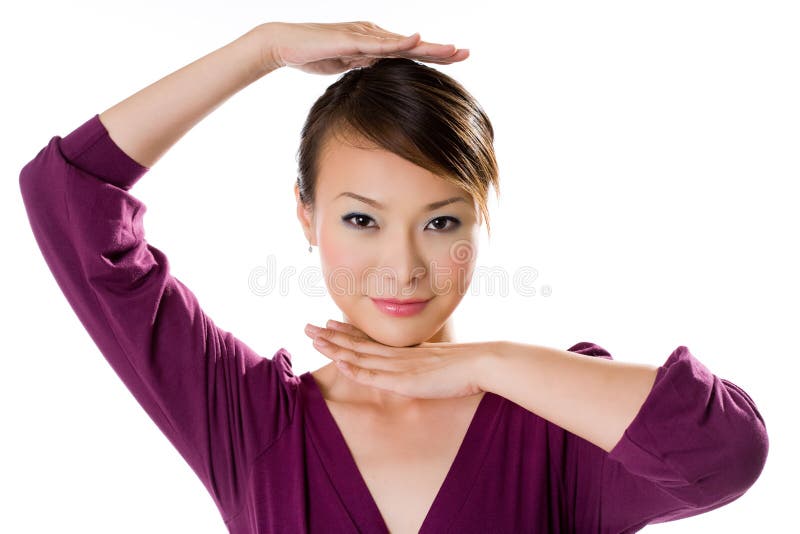 Woman Use Hands To Frame Her Face Stock Photos - Free & Royalty-Free ...