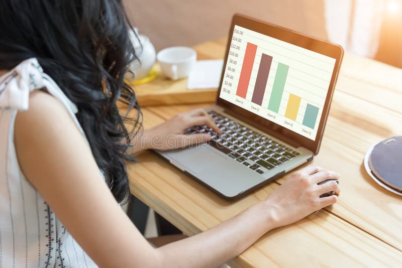 Woman Use of the Laptop Computer, Selective Focus, Focus Too Soft ...