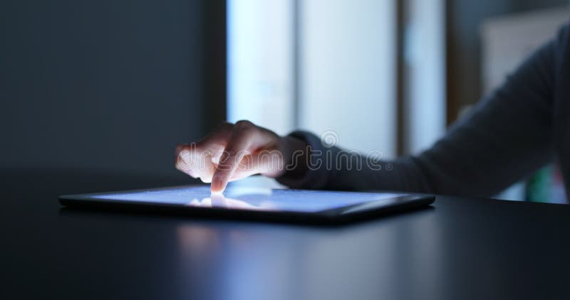 Woman Use of Tablet Computer Stock Photo - Image of creative, blur ...