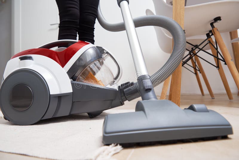 Woman Use Vacuum Cleaner at the Floor Stock Photo - Image of vacuum ...