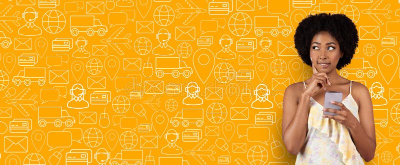 A Woman Uses Her Smartphone To Explore an Online Shopping Application ...