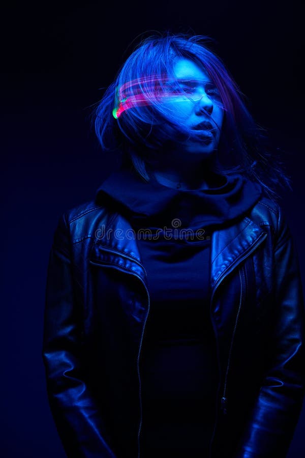 Woman is Using Augmented Reality Headset. Concept of Virtual, Augmented ... Woman is Using Augmented Reality Headset. Concept of Virtual, Augmented ...