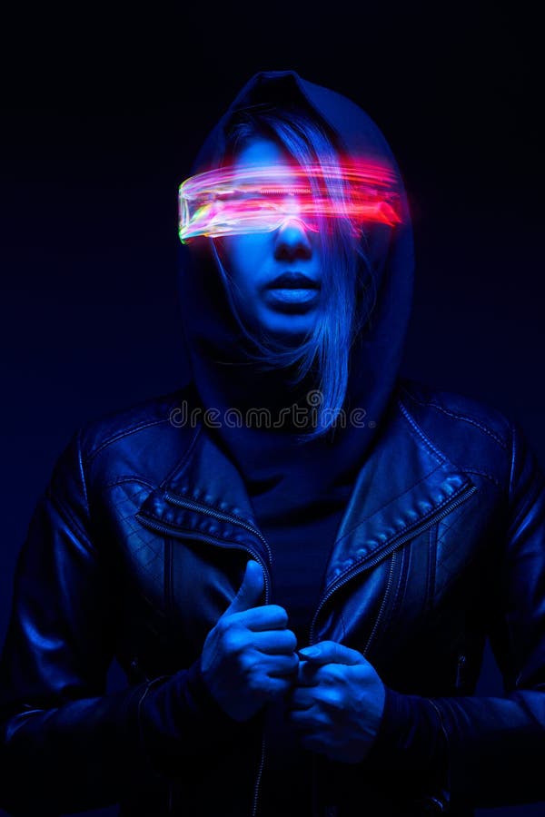 Woman is Using Augmented Reality Headset. Concept of Virtual, Augmented ... Woman is Using Augmented Reality Headset. Concept of Virtual, Augmented ...