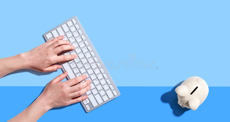 Woman Using a Computer Keyboard Stock Photo - Image of digital, table ...