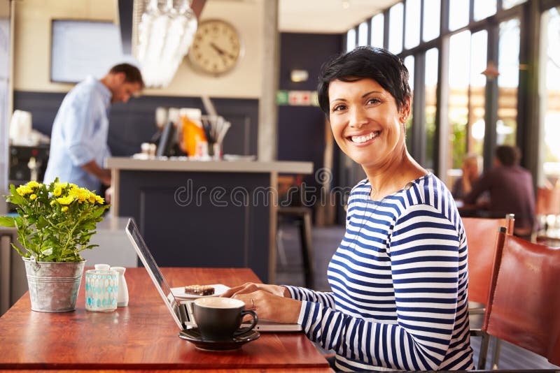 Woman Using Computer, Portrait Stock Image - Image of camera, portrait ...