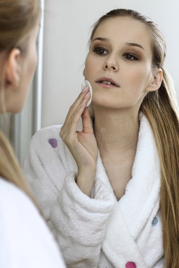 Woman Using Dabber, Portrait, Close-up Stock Image - Image of cleanness ...