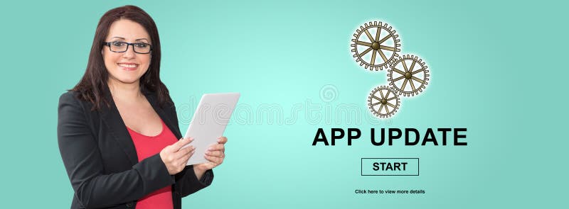 Concept of Application Update Stock Photo - Image of application ...