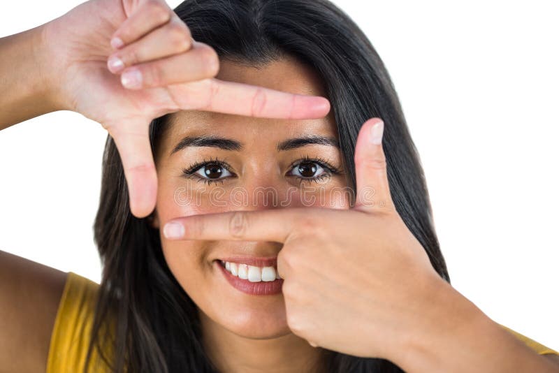 Woman Using Hands To Make Box Shape Stock Photos - Free & Royalty-Free ...