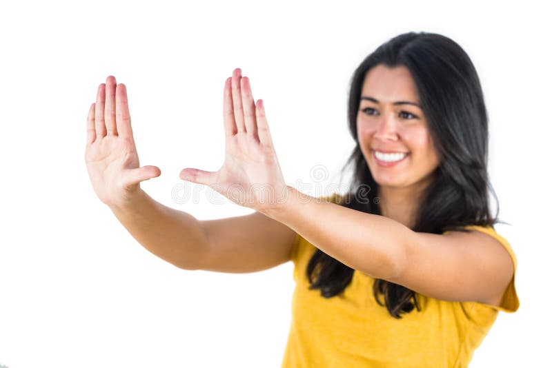 Woman Using Hands To Make Box Shape Stock Photos - Free & Royalty-Free ...
