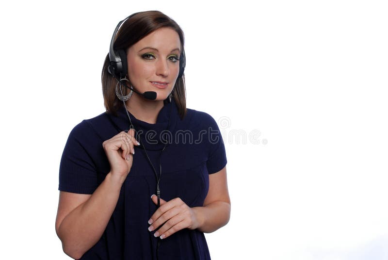 Woman using headset stock image. Image of conversation - 4737095
