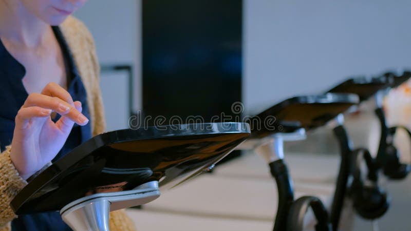 Woman Using Interactive Display Tablet at Jewish Modern History Museum ...