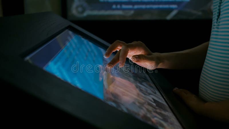 Woman Using Interactive Touchscreen Display Stock Image - Image of ... Woman Using Interactive Touchscreen Display Stock Image - Image of ...