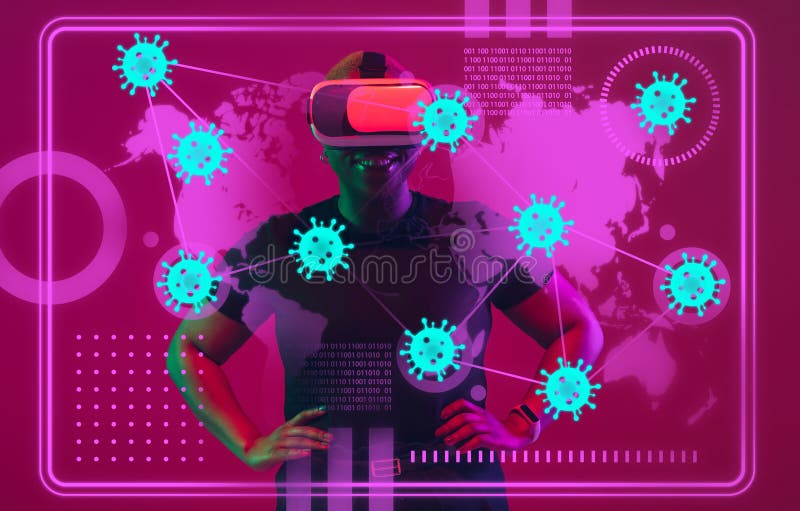 Woman Using Interface Modern Technology and Digital Layer Effect As ...