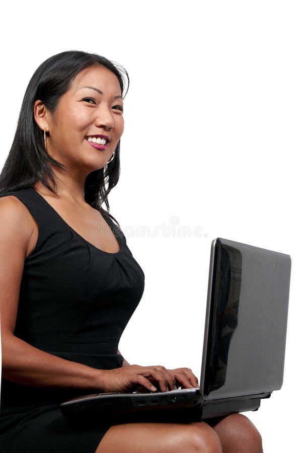 Woman Using Laptop stock photo. Image of student, academic - 16037708