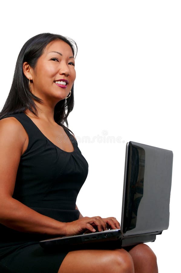 Woman Using Laptop stock photo. Image of student, girl - 16772012